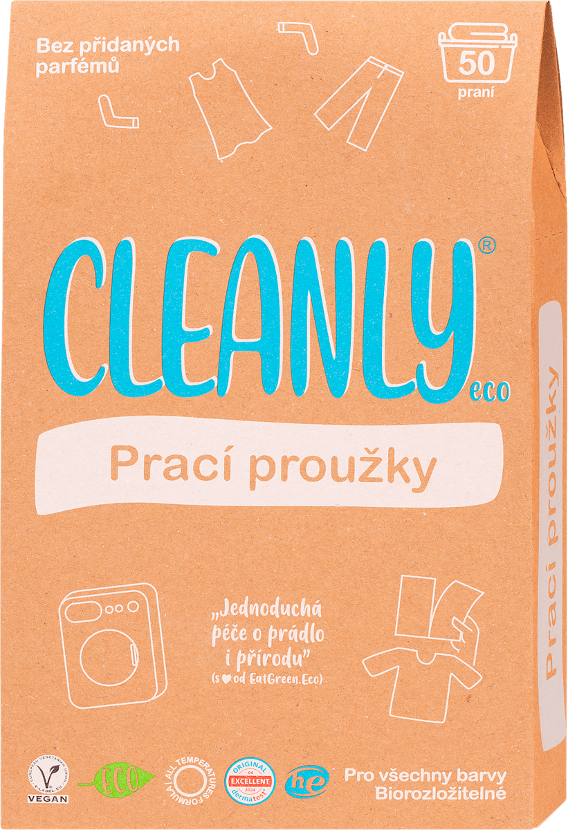CLEANLY eco prací proužky univerzální, 50 PD | dm.cz