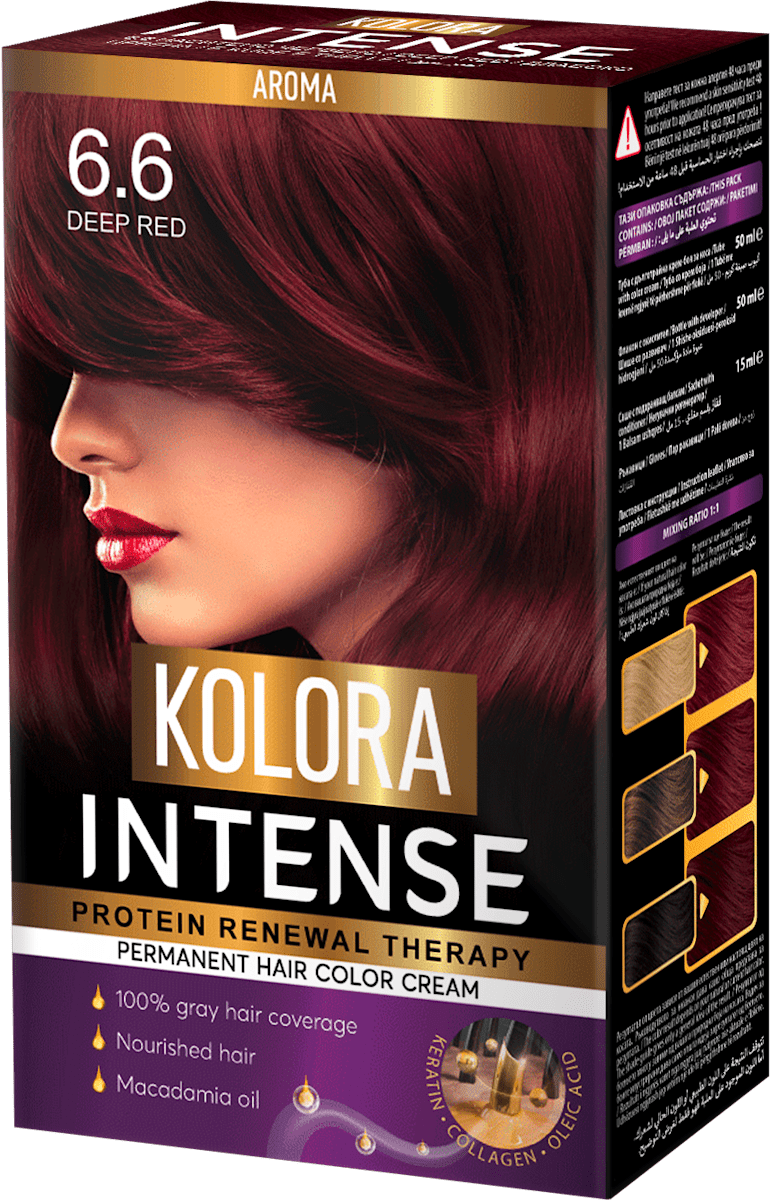 KOLORA INTENSE Боя за коса Protein Renewal Therapy, Nr. 6.6 Deep Red, 1 бр. | dm България