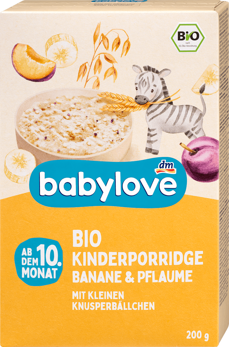 babylove Fulgi de ovăz cu banane&prune ECO 10+, 200 g | dm.ro