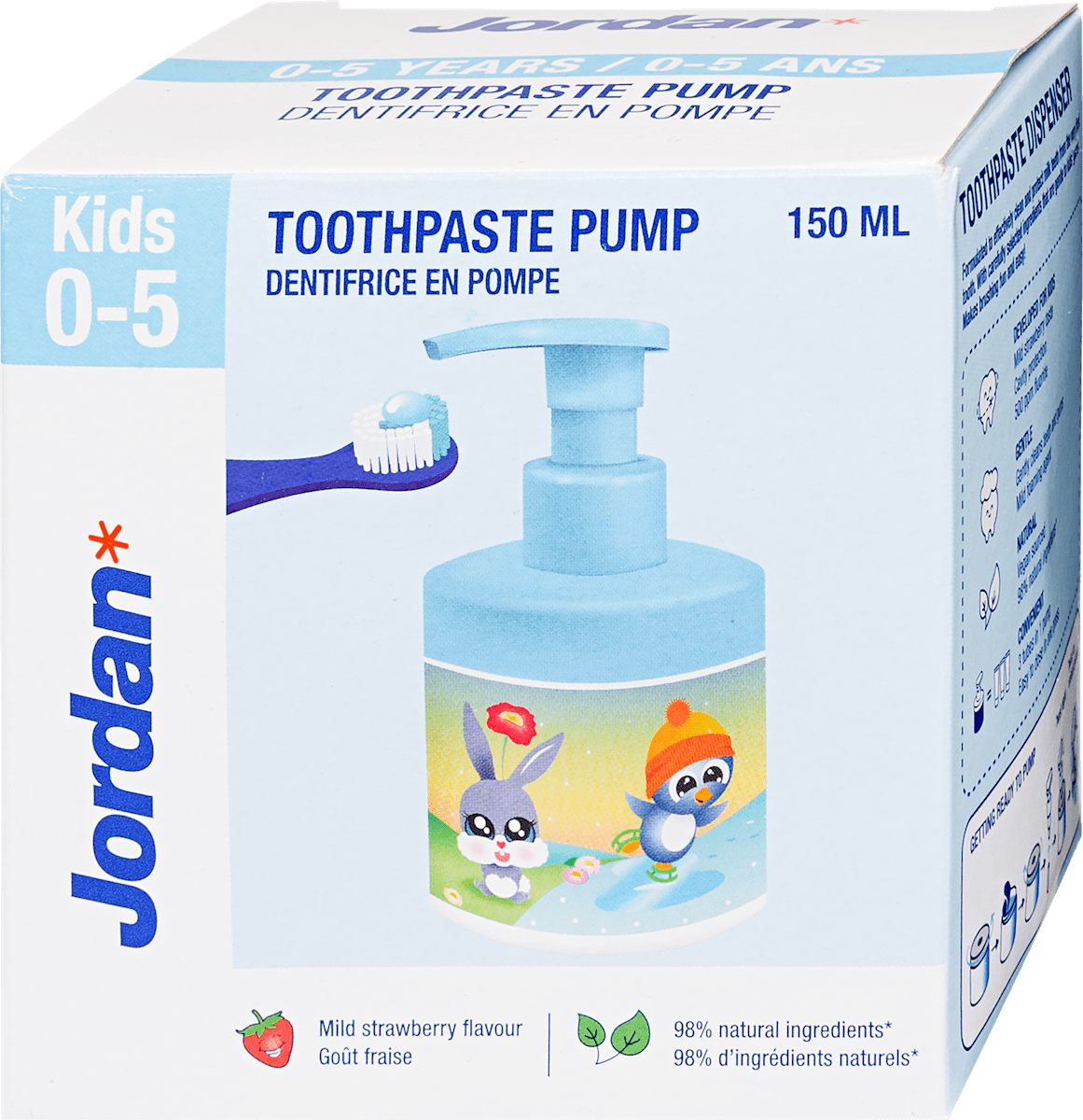 Jordan Pumpás fogkrém 0-5 éves gyerekeknek, 150 ml | dm.hu
