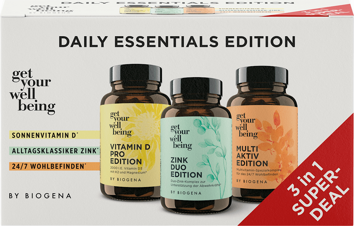 get your well being BY BIOGENA Daily Essentials Bundle Kapseln 3 x 60 St, 94 g dauerhaft günstig ...