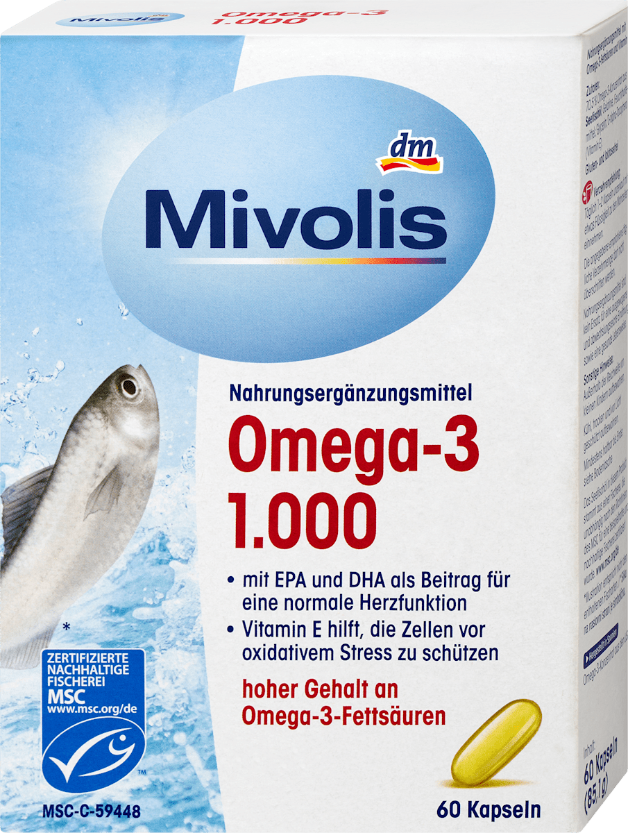 Mivolis Omega-3 1000, 60 capsule, 85,1 g | dm Italia