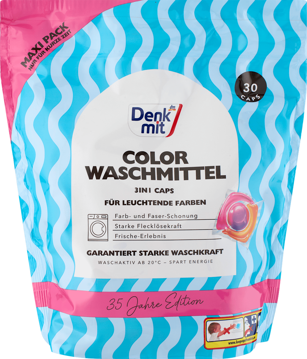 Denkmit Detergent de rufe capsule 3 în 1 Color 30 spălări, 30 buc | dm.ro