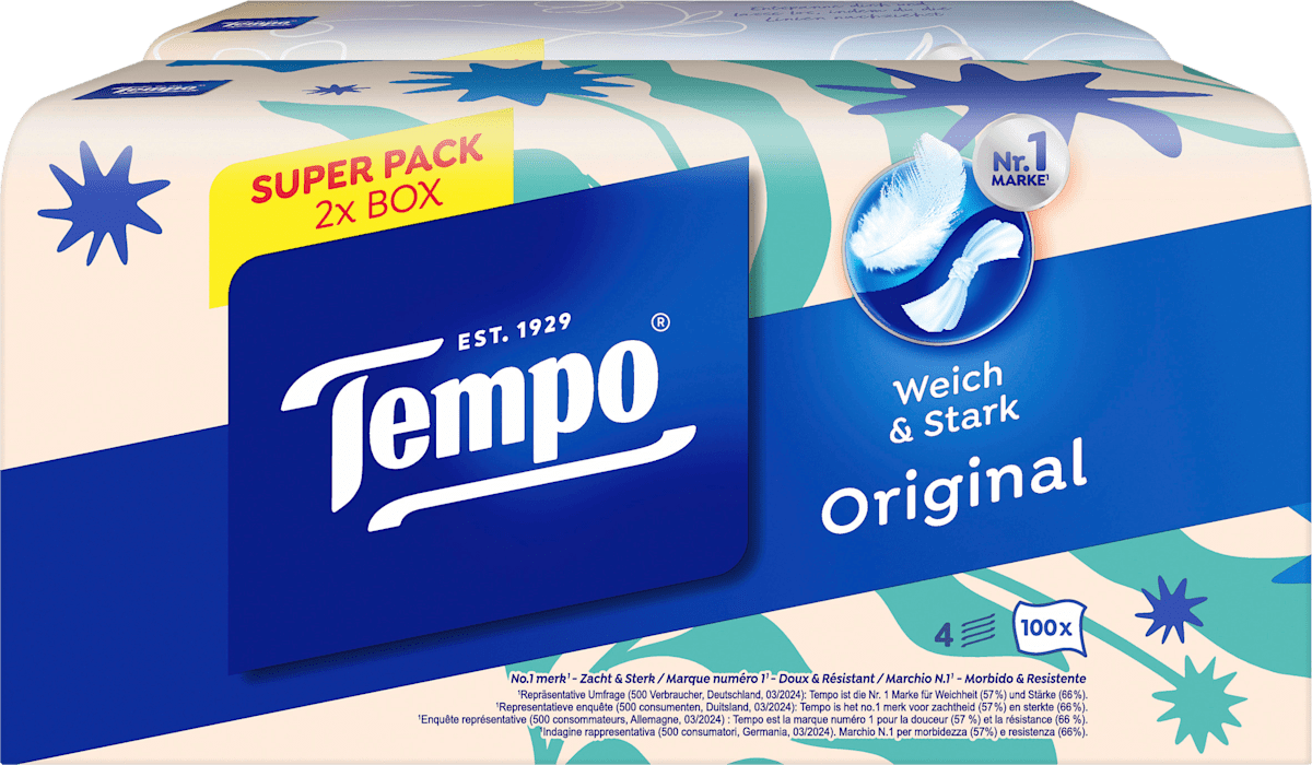 Tempo Taschentücher Duo Box (2x100 St), 200 St dauerhaft günstig online ...