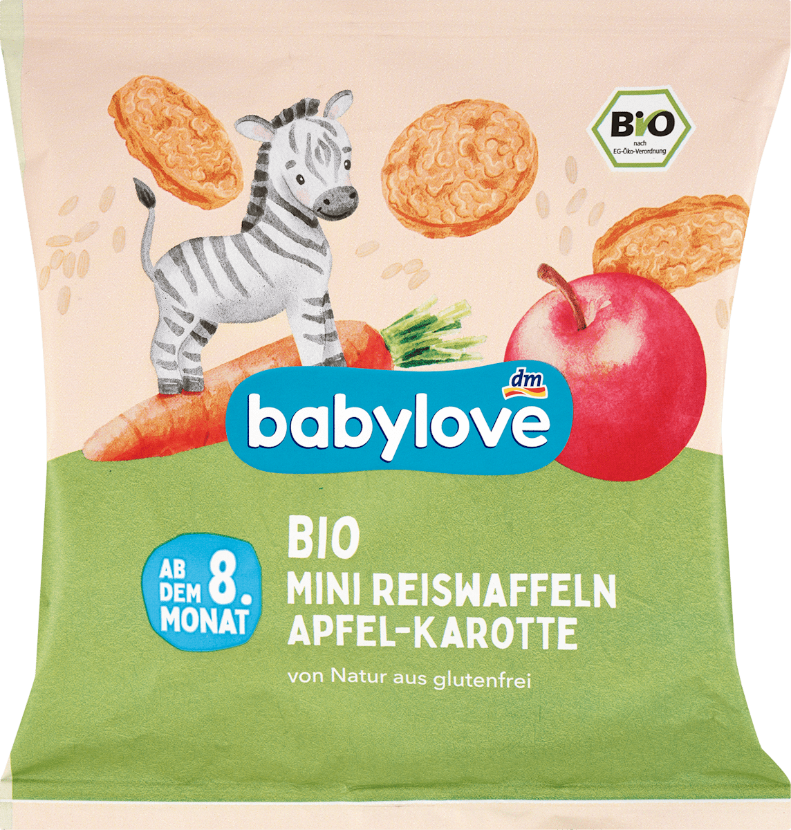 babylove Babysnack Reiswaffeln mini Apfel-Karotte ab dem 8. Monat, 35 g ...