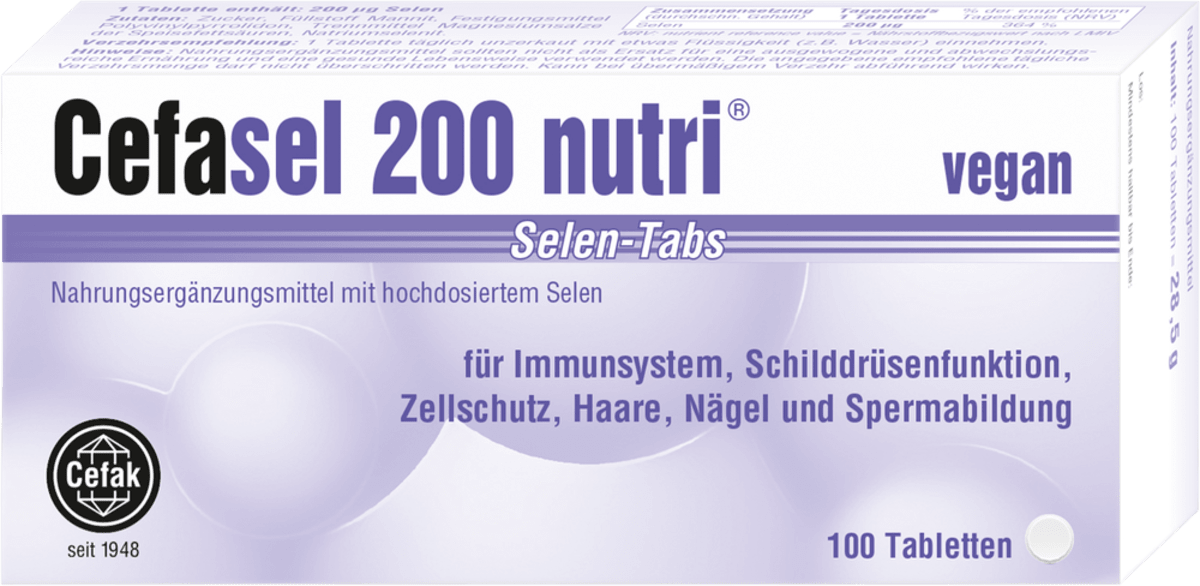 Cefasel Cefasel 200 nutri Selen-Tabs Tabletten 100 St, 28,5 g dauerhaft ...