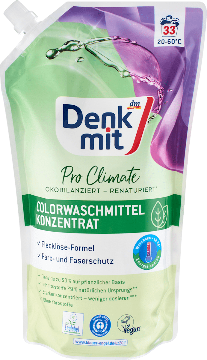 Denkmit Colorwaschmittel Konzentrat Pro Climate, 33 Wl dauerhaft ...