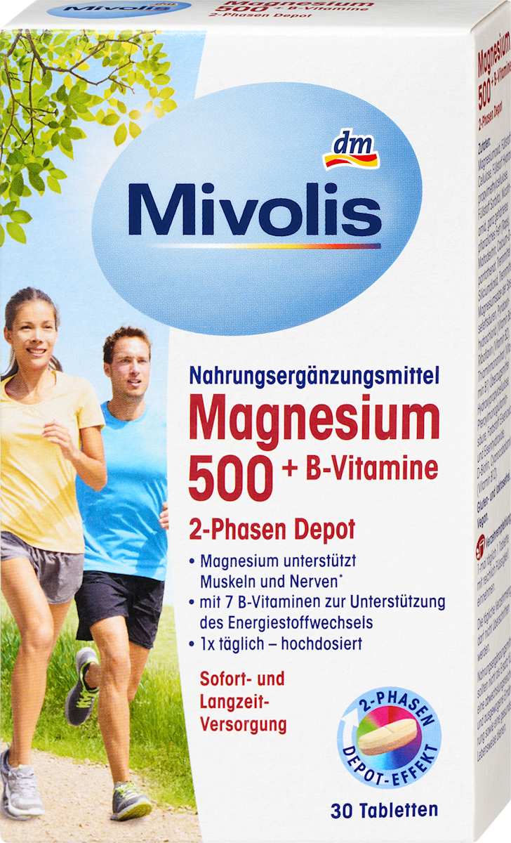 Mivolis Magnesium 500 + B-Vitamine 2-Phasen Depot Tabletten 30 St, 45 g ...