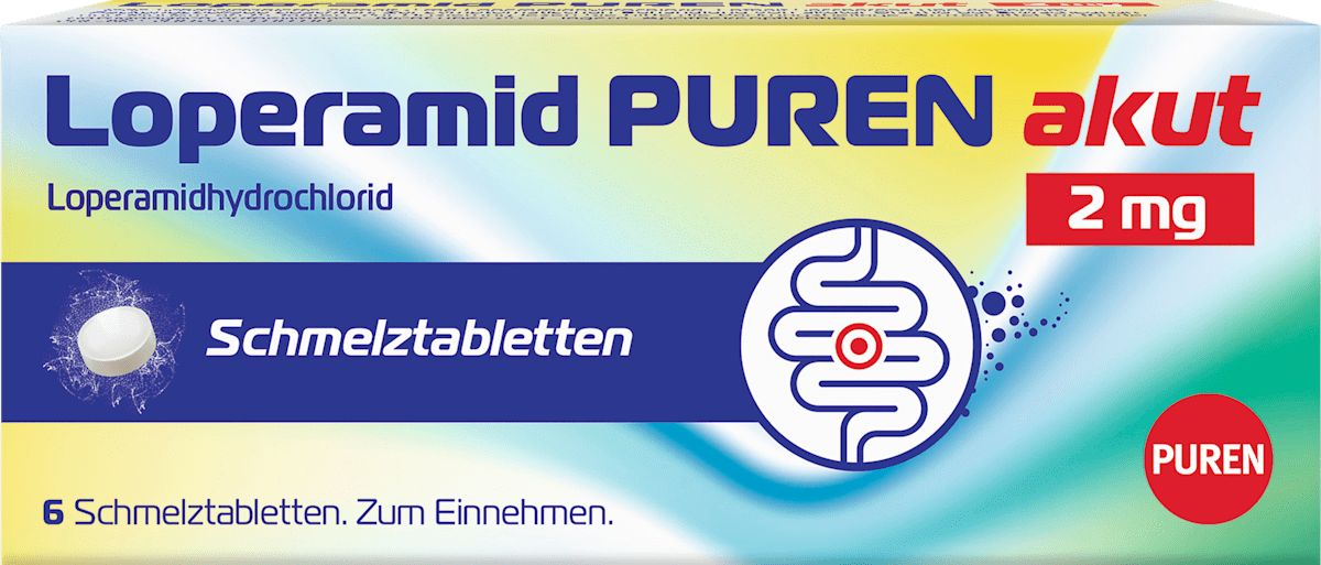 PUREN Loperamid PUREN akut 2 mg Schmelztabletten, 6 St dauerhaft ...