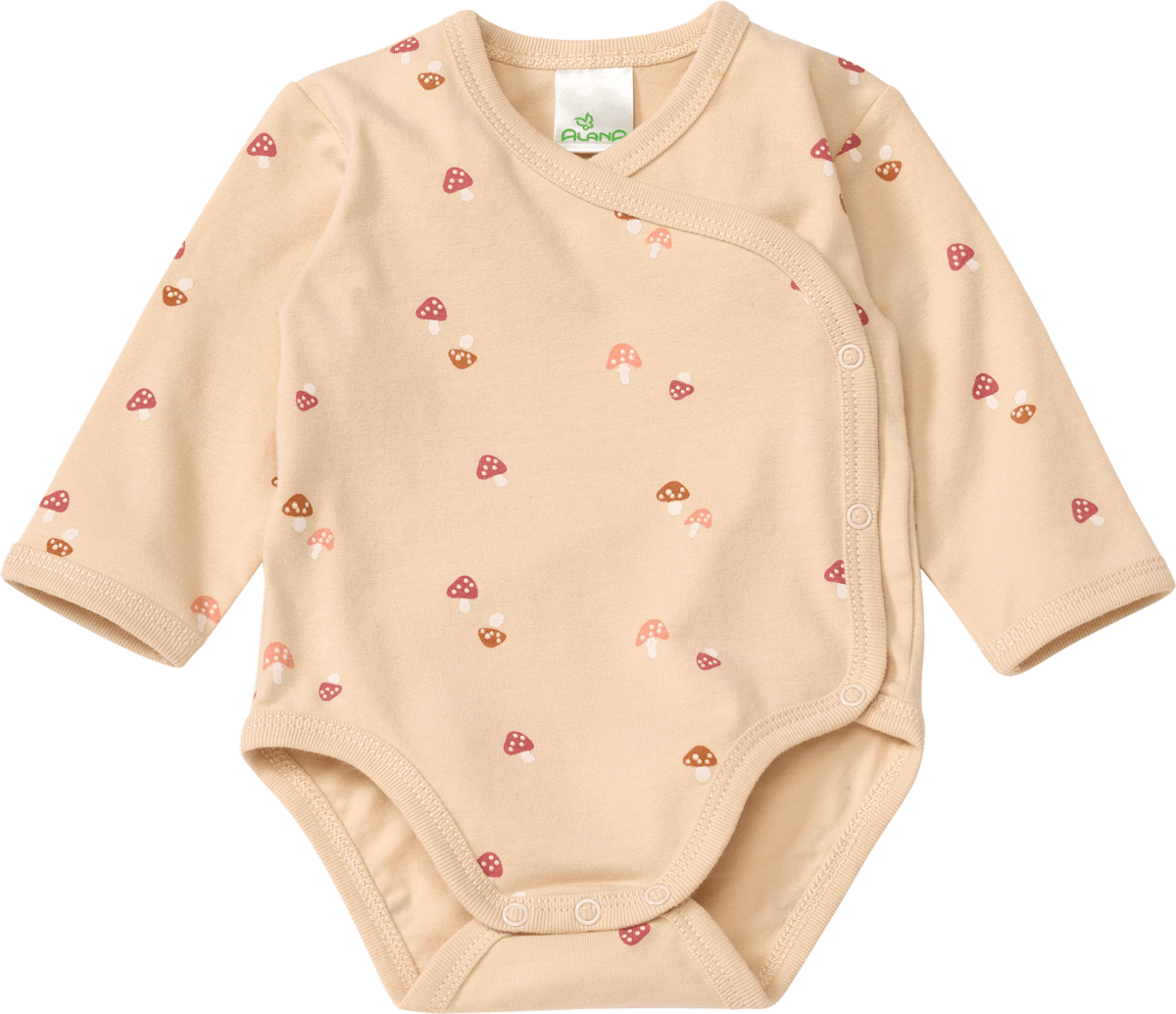 ALANA Wickelbody Langarm mit Pilz-Muster, beige, Gr. 62/68, 1 St ...