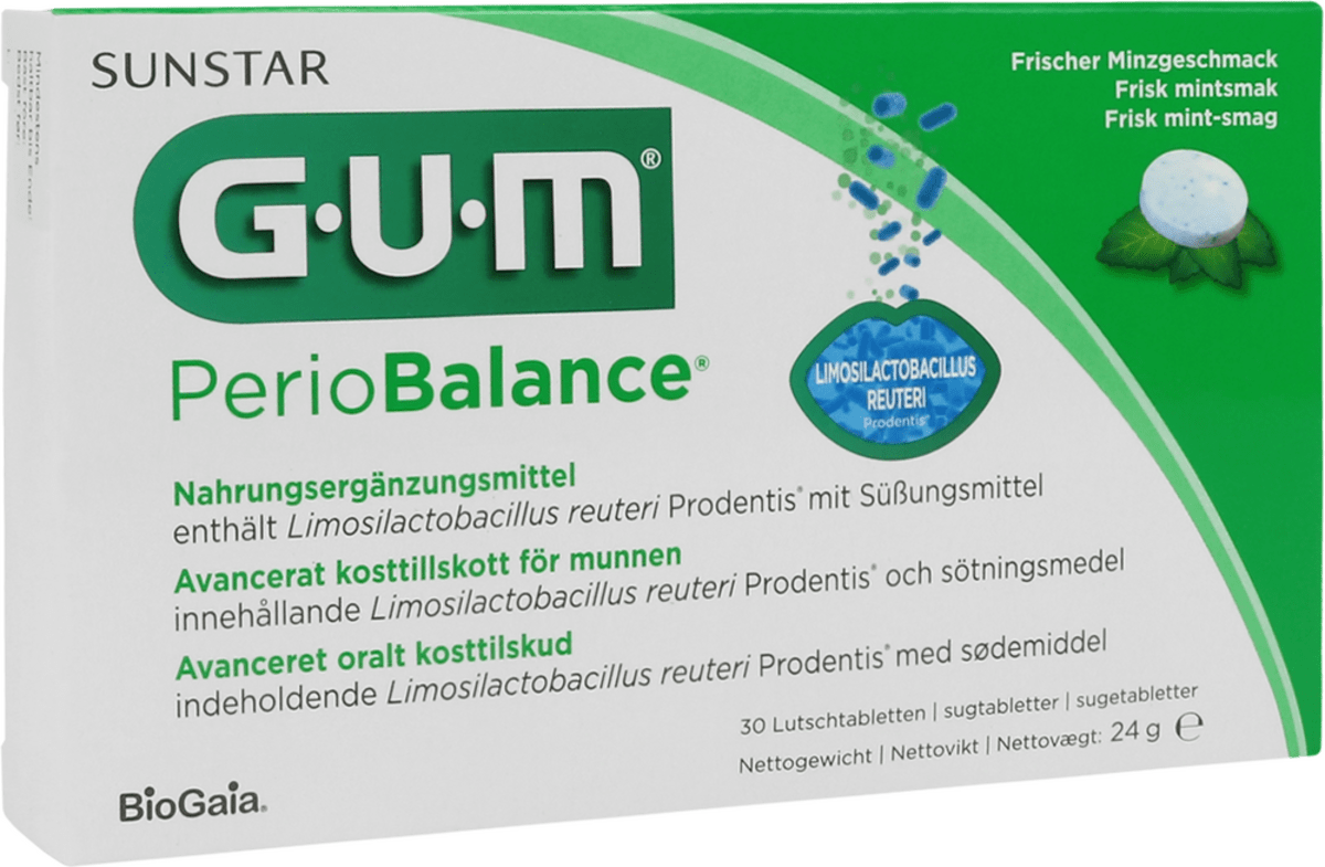 GUM SUNSTAR GUM PerioBalance Lutschtabletten 30 St, 24 g dauerhaft ...