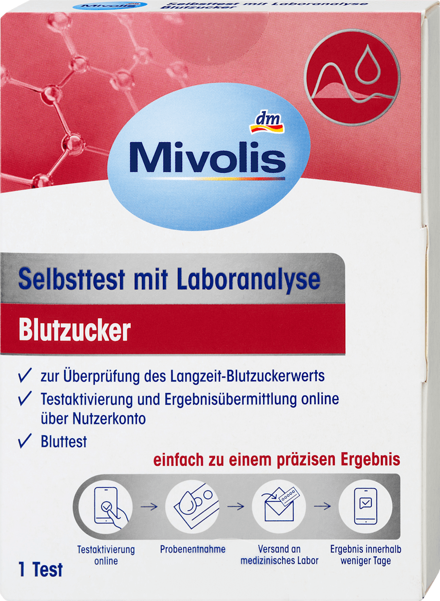 Mivolis Selbsttest mit Laboranalyse Blutzucker, 1 Anwendung, 1 St ...