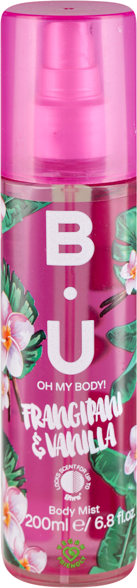 B.U. Oh My Body! Frangipani & Vanilla ženski body mist, 200 ml | dm.rs