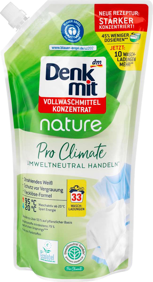 Denkmit Tekoči detergent za pranje belega perila Pro Climate nature, 33 ...