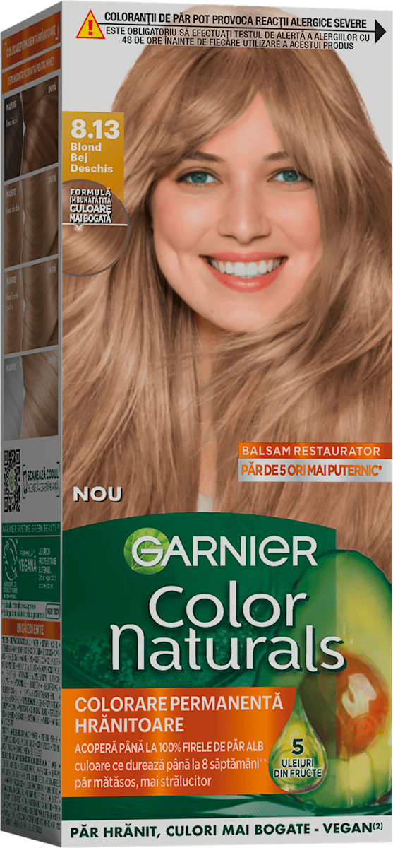 GARNIER Color naturals Vopsea de păr permanentă 8.13 Blond bej deschis ...