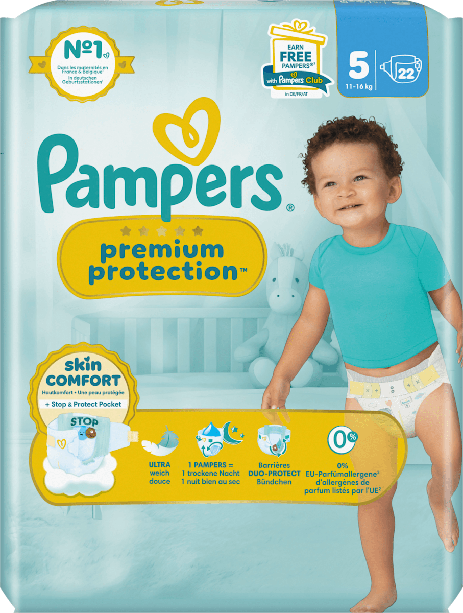 Pampers Windeln Premium Protection Gr. 5 Junior (11-16 kg), 22 St | dm.at