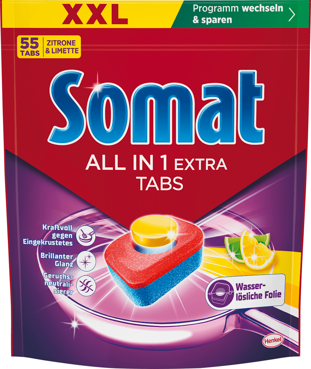 Somat Geschirrspül-Tabs All in 1 Extra Zitrone & Limette XXL, 55 St | dm.at