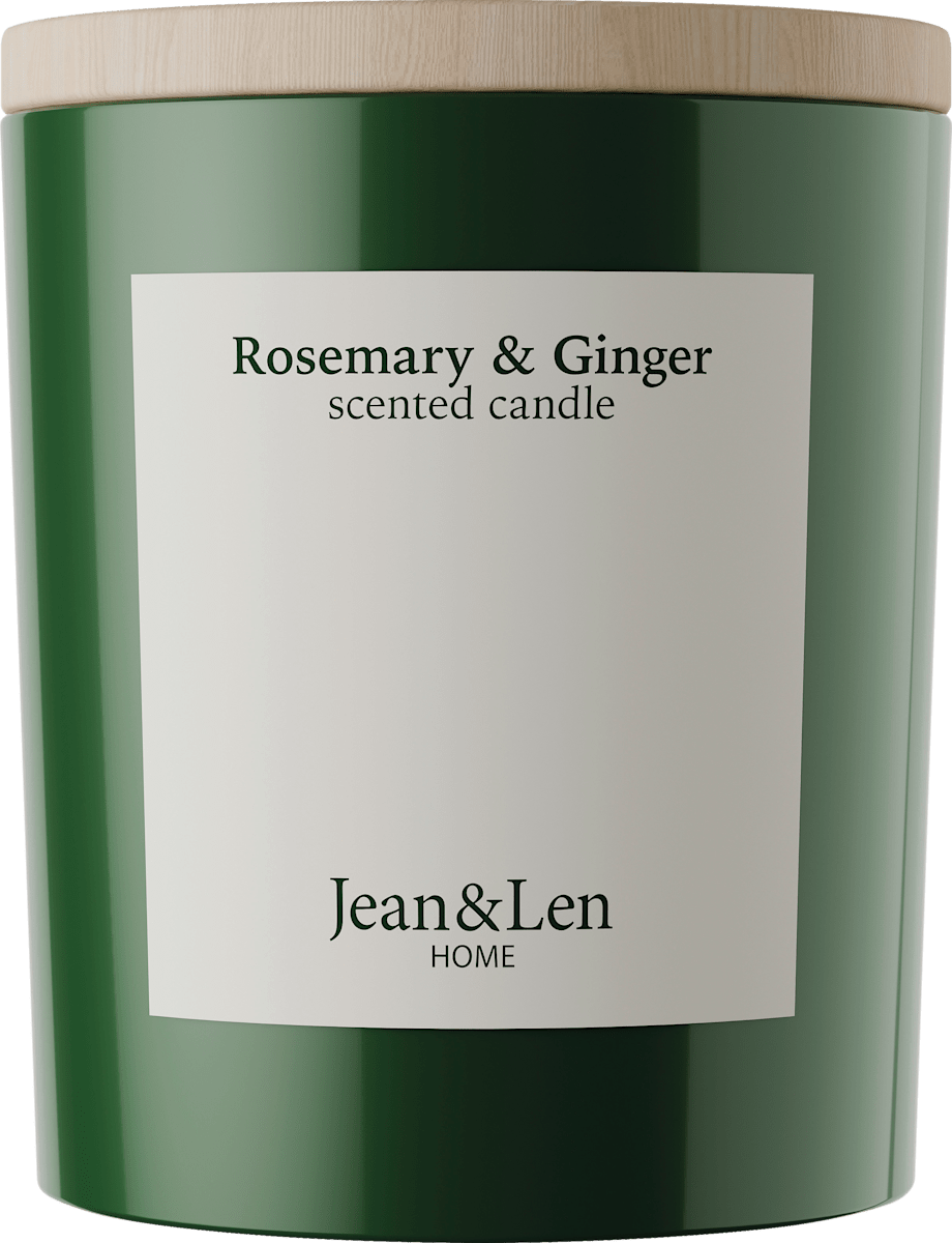 Jean&Len Duftkerze mit Holzdeckel, Rosemary & Ginger, 195 g dauerhaft günstig online kaufen | dm.de
