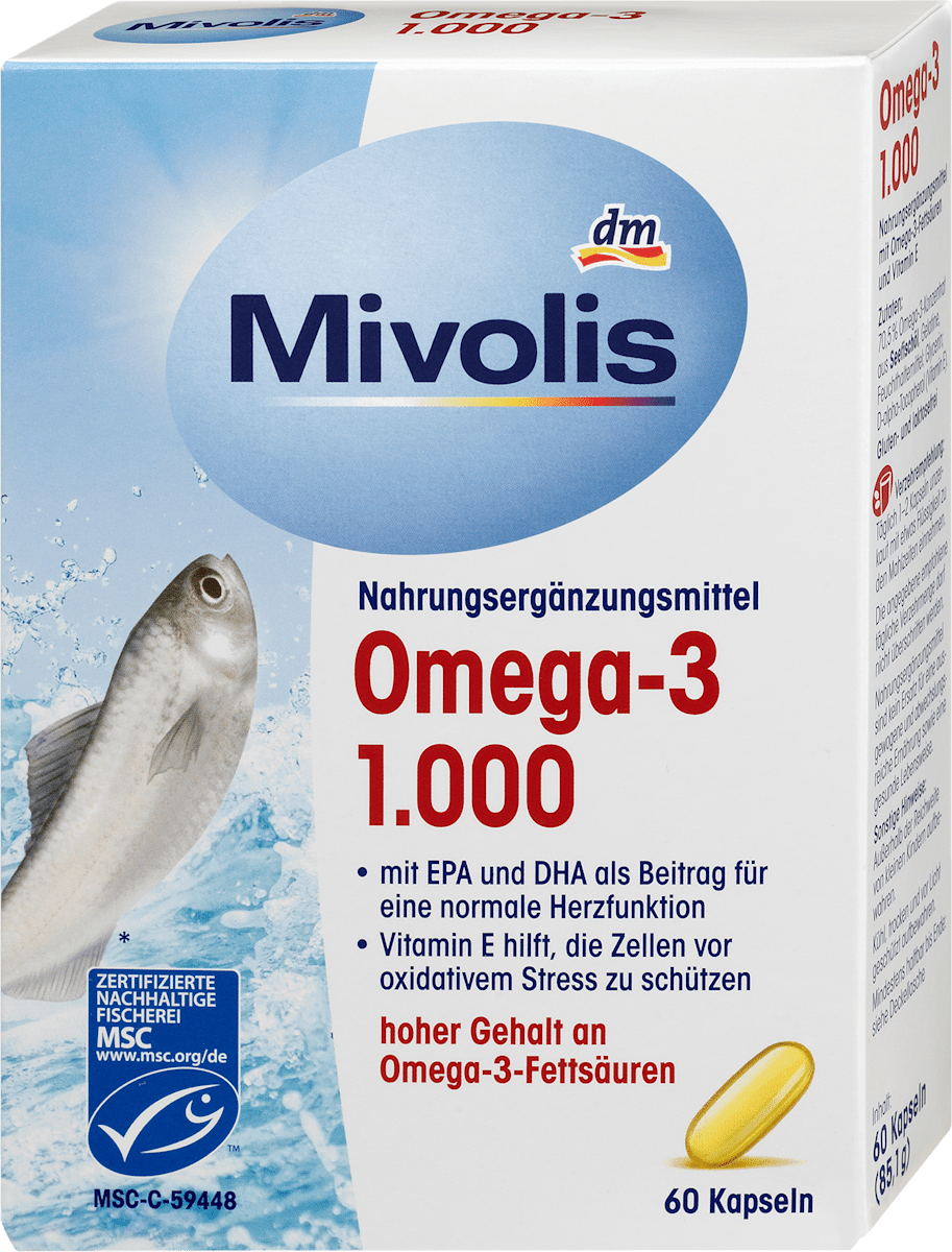 Mivolis Omega 3 kapsule 1000, dodatak ishrani, 85 g | dm.rs
