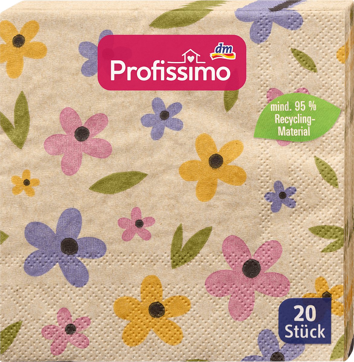 Profissimo Cocktailservietten "Flower" aus Recycling-Material (25x25cm ...