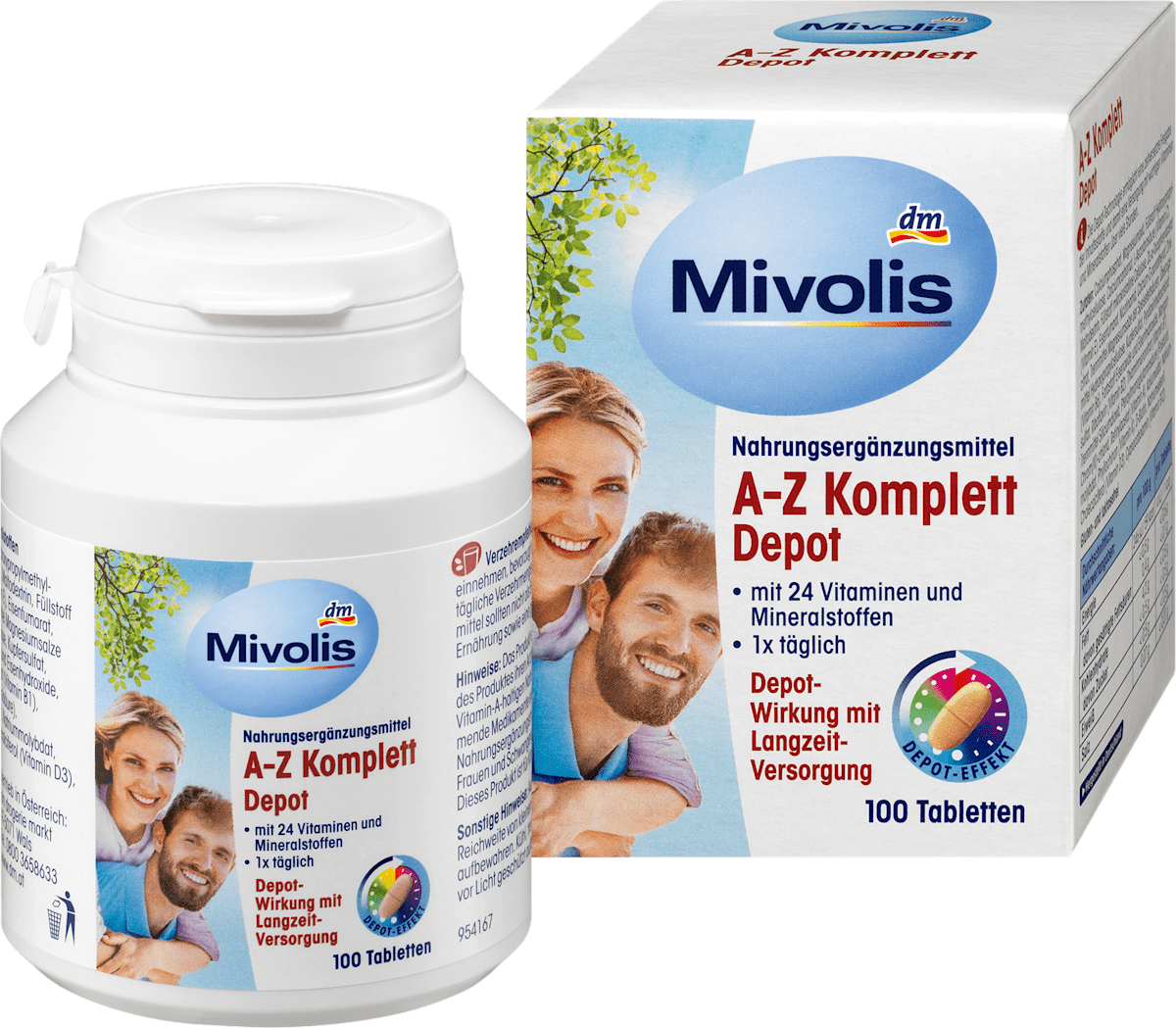 Mivolis Витамини и минерали от A до Z, 100 таблетки, 144 g | dm България