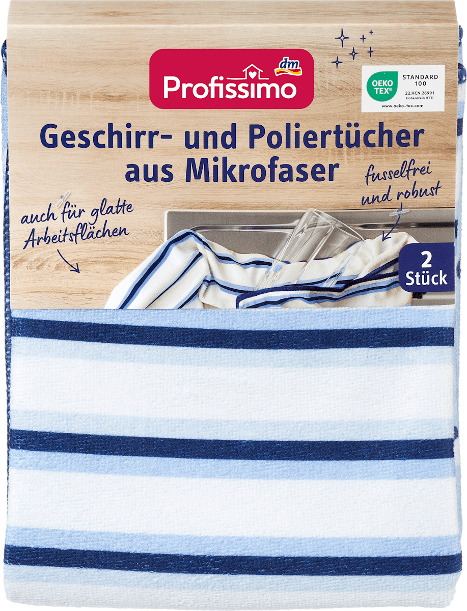 Profissimo Geschirr- und Poliertücher aus Mikrofaser, 2 St dauerhaft ...