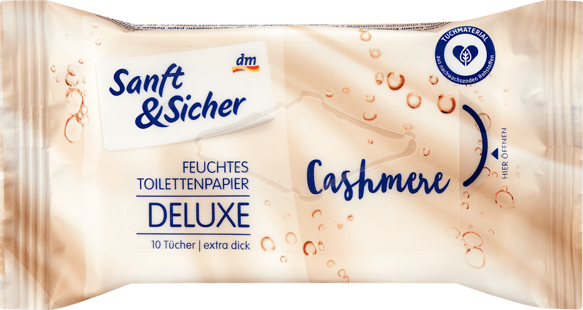 Sanft&Sicher Deluxe vlažni toaletni papir – kašmir, 10 kom. | dm.hr
