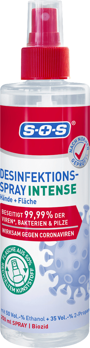 SOS Desinfektionsspray Intense Hand & Fläche, 250 ml dauerhaft günstig ...