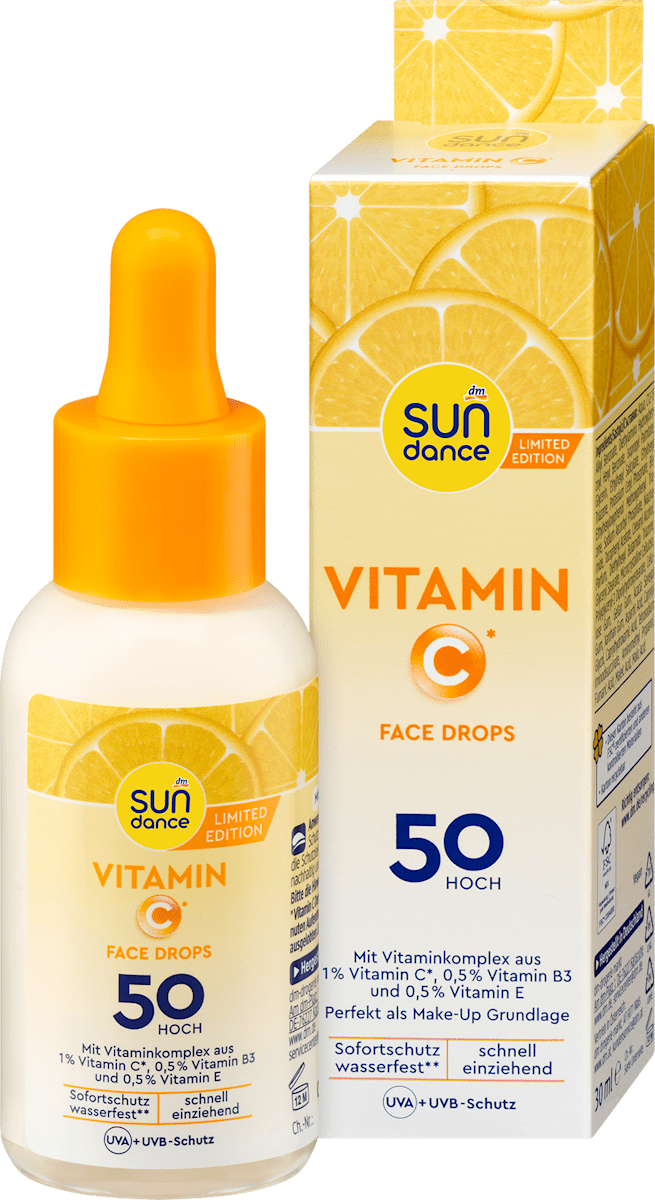 SUNDANCE Sonnenfluid Gesicht drops mit Vitamin C, LSF 50, 30 ml ...