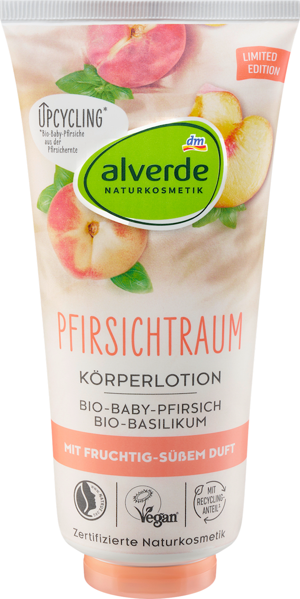 alverde NATURKOSMETIK Körperlotion Bio-Pfirsich Bio-Basilikum, 200 ml ...