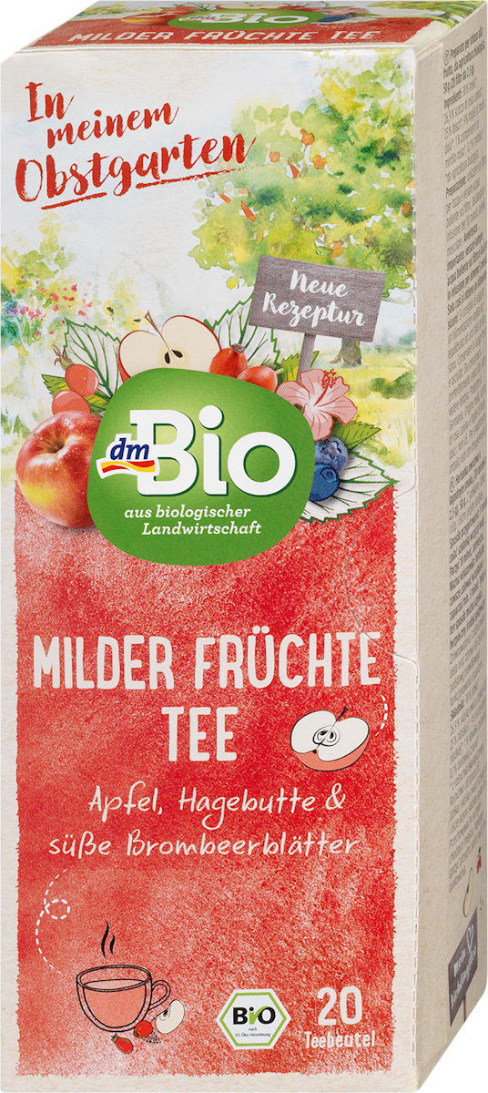 dmBio Früchtetee Milde Früchte mit Apfel, Hagebutte & süße ...