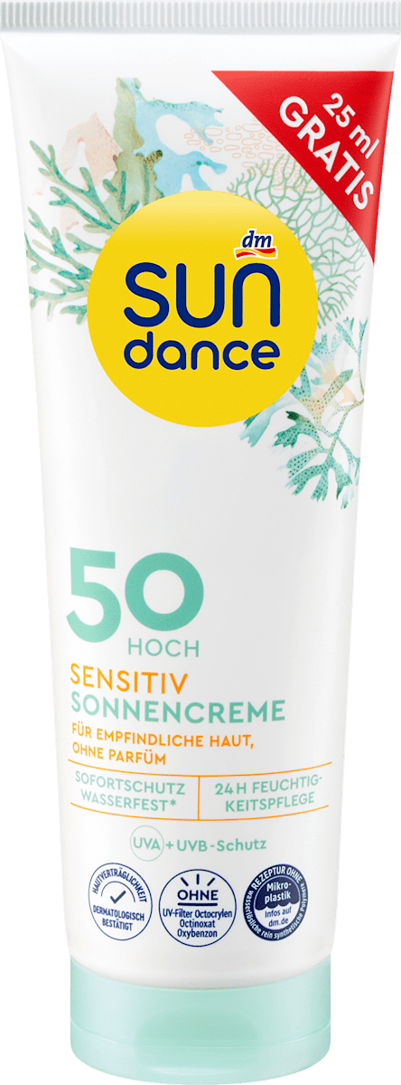 SUNDANCE Sonnencreme sensitiv LSF 50, Überfüller, 125 ml dauerhaft ...