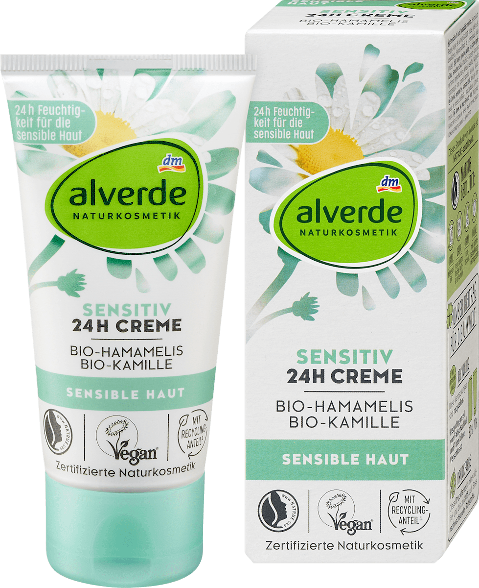 alverde NATURKOSMETIK Крем за лице Sensitivе 24h с био хамамелис и био ...
