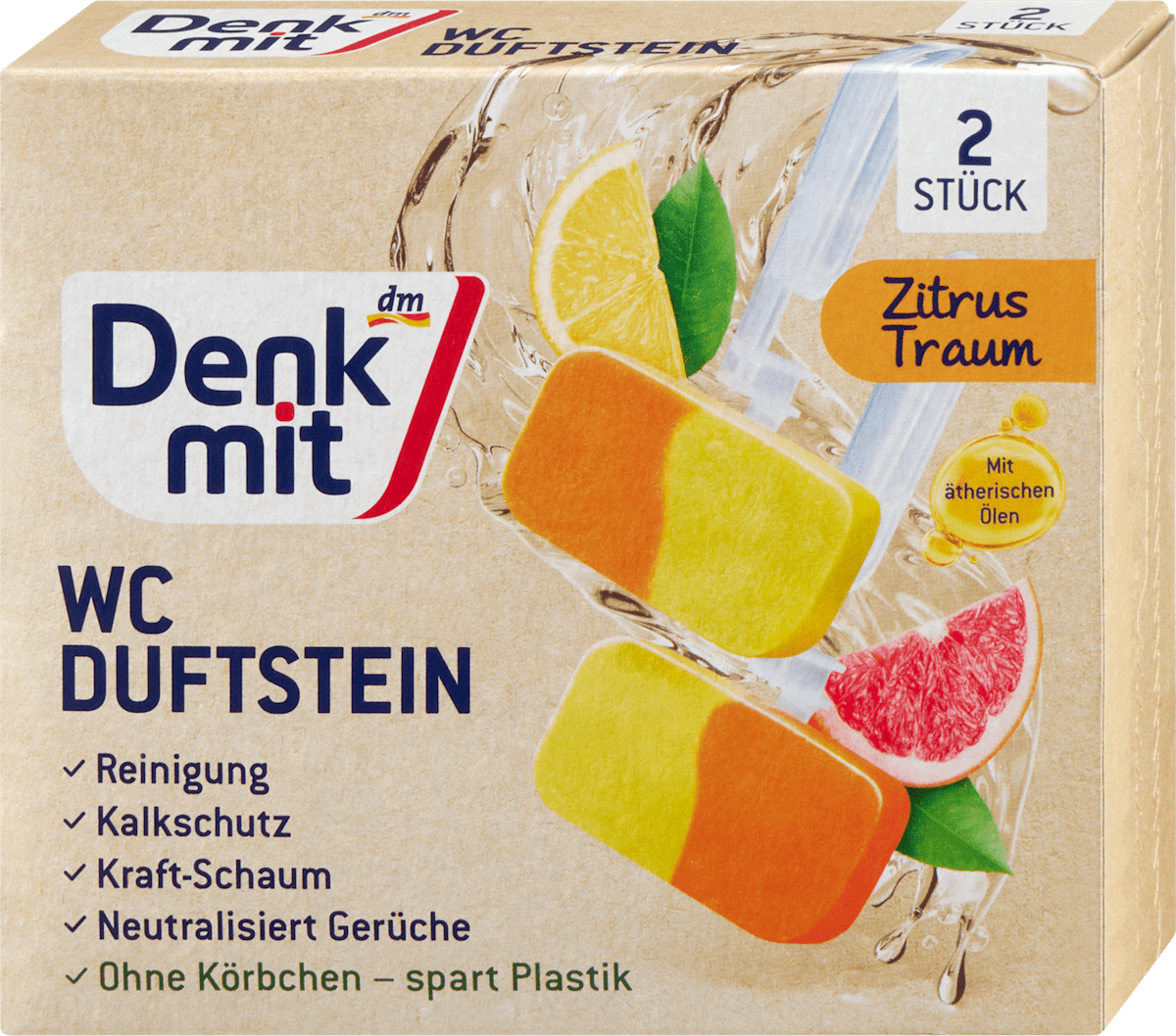 Denkmit WC blok bez košíčku Lemon&Grapefruit 2x38 g, 2 ks | dm.cz