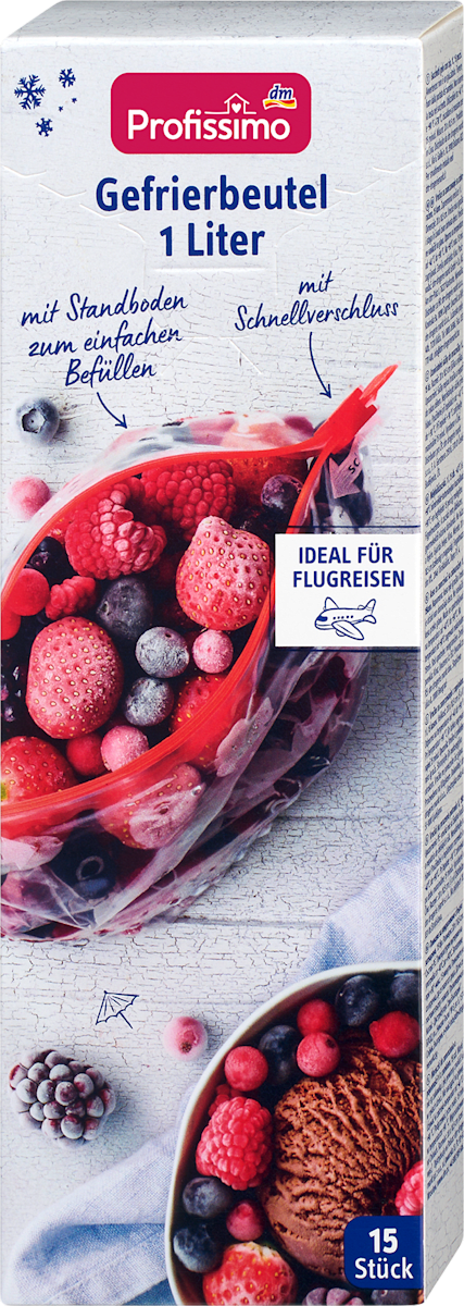 Profissimo Kese za zamrzivač sa zatvaračem, 1l, 15 kom | dm.rs