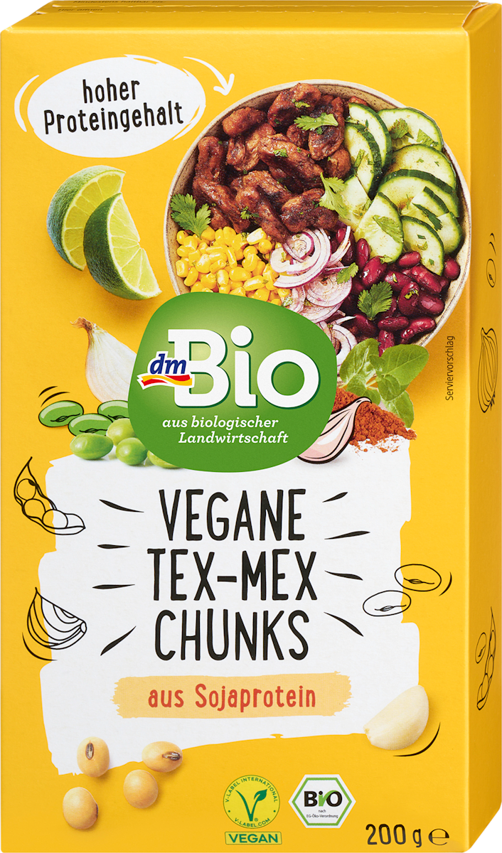 dmBio Soja vegane Tex-Mex Chunks, 200 g | dm.at