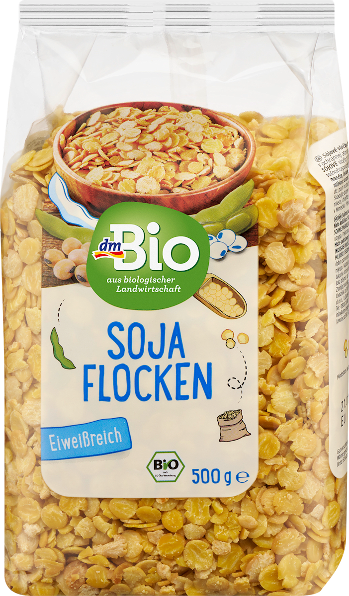 dmBio Fulgi de soia, 500 g | dm.ro