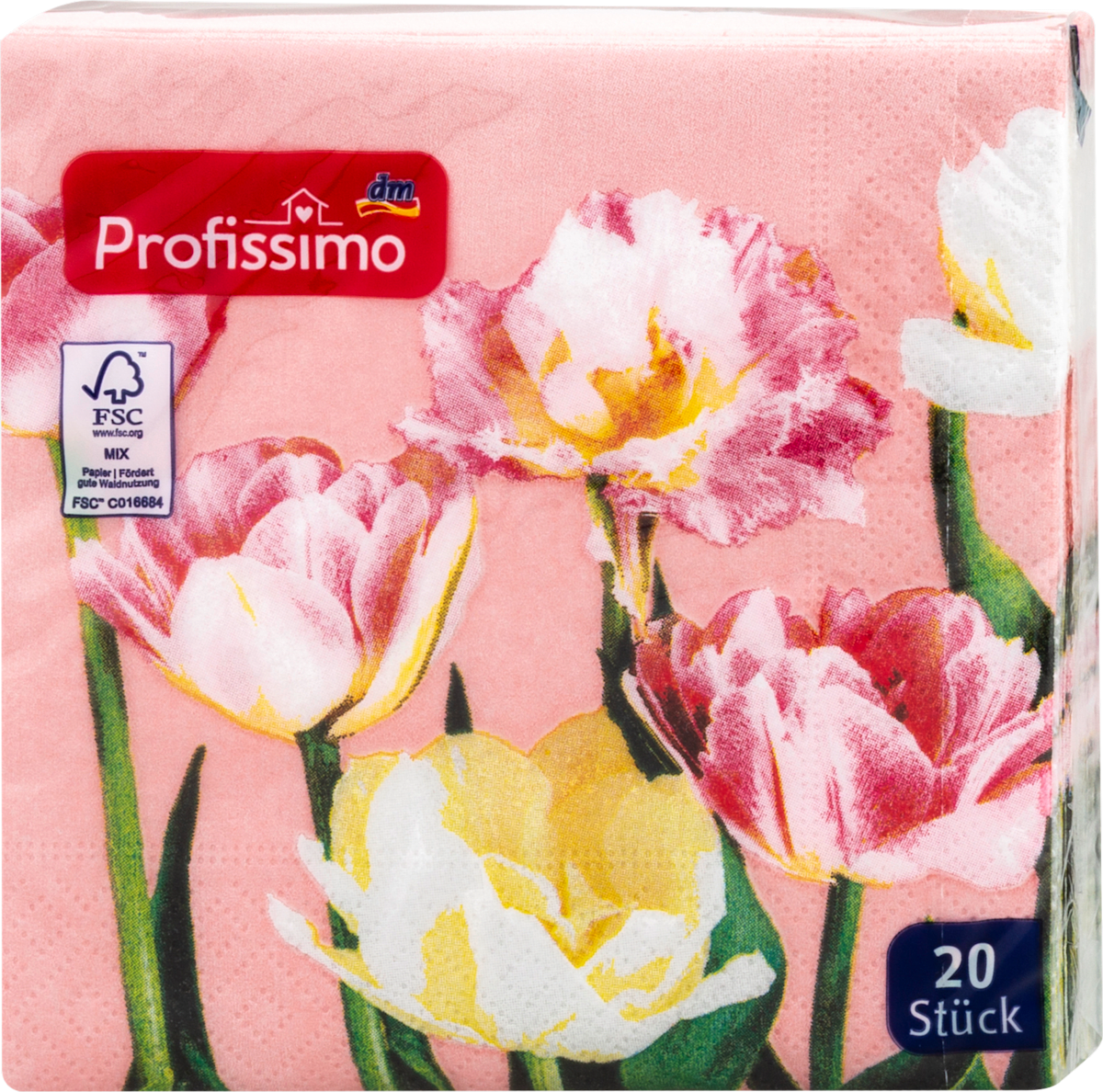 Profissimo Салфетки с мотив на лалета (25 x 25 cm), 20 бр. | dm България