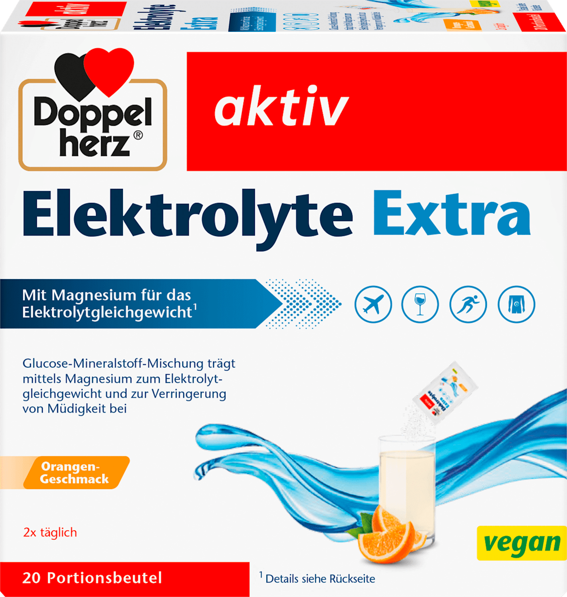Doppelherz Elektrolyte Extra Portionsbeutel 20 St, 110 g dauerhaft ...
