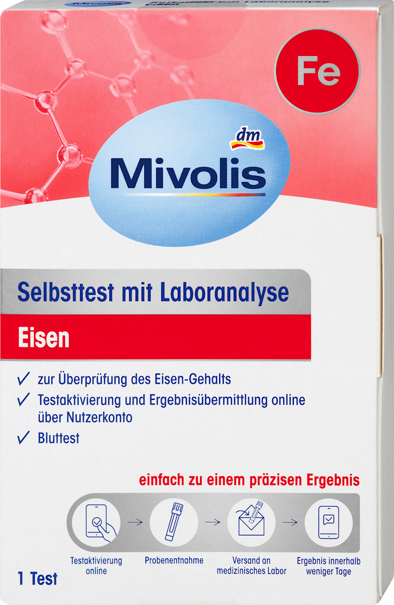 Mivolis Selbsttest mit Laboranalyse Eisen, 1 Anwendung, 1 St dauerhaft ...