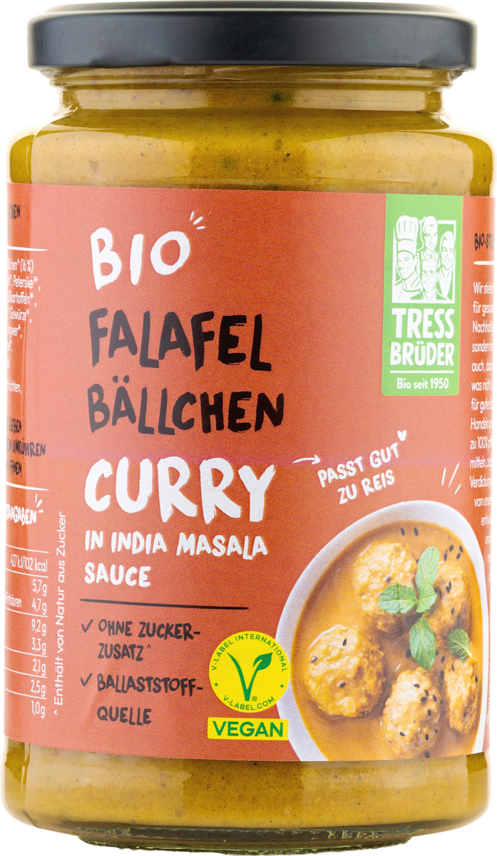 TRESSBRÜDER Falafelbällchen Curry India Masala Sauce, 375 g dauerhaft ...