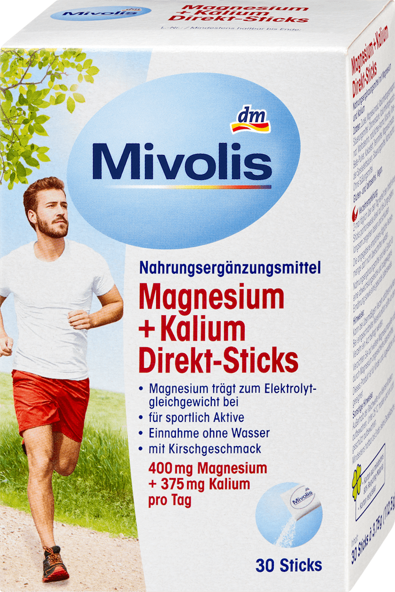 Mivolis Magnesium + Kalium Direkt-Sticks 30 St, 112,5 g dauerhaft ...