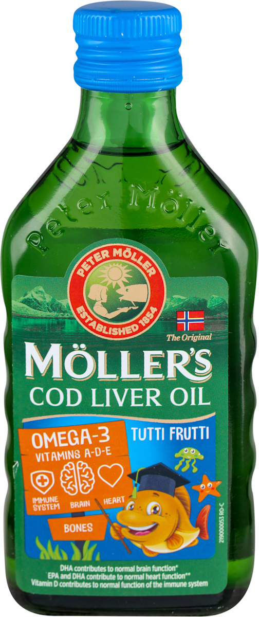MÖLLER'S COLD LIVER OIL OMEGA-3 ulje jetre bakalara: Vitamini A-D-E ...