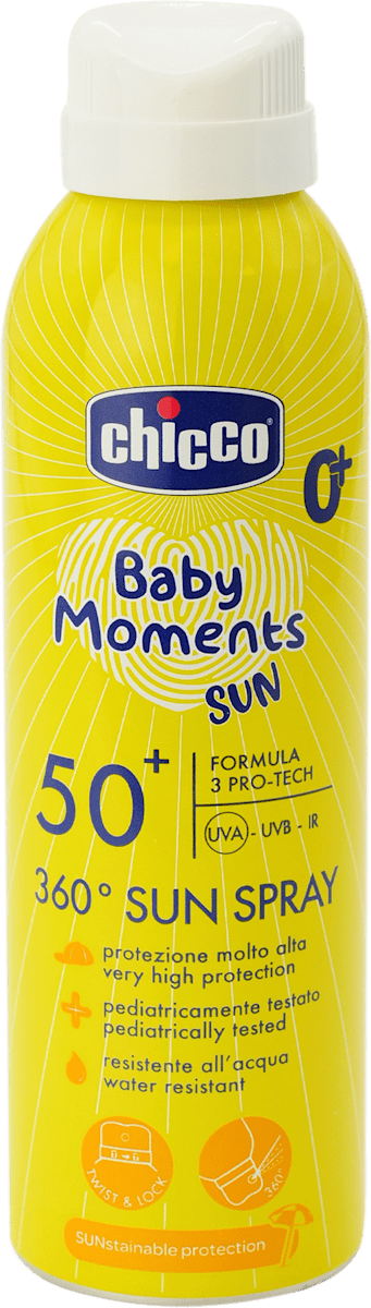Chicco 360° baby moments SUN dečiji sprej za zaštitu od sunca, SPF 50+, od rođenja, 150 ml | dm.rs