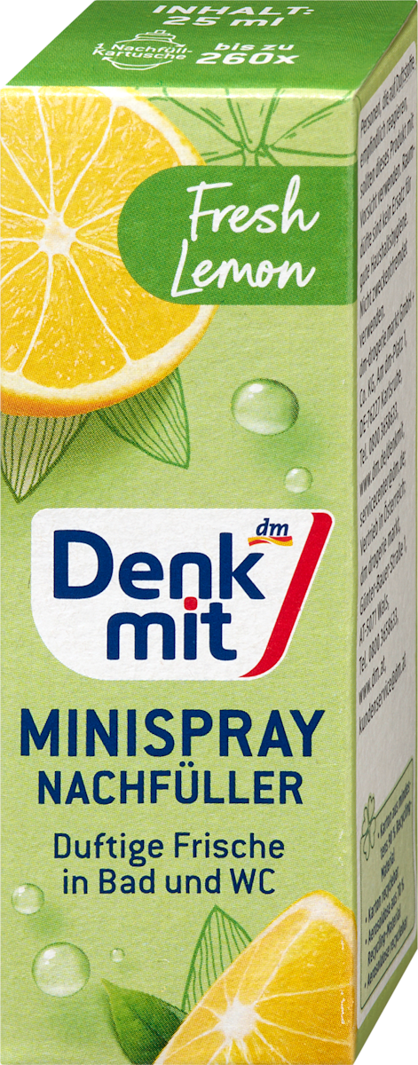 Denkmit Mini osvježivač kupatila u spreju Fresh Lemon - refill, 25 ml ...