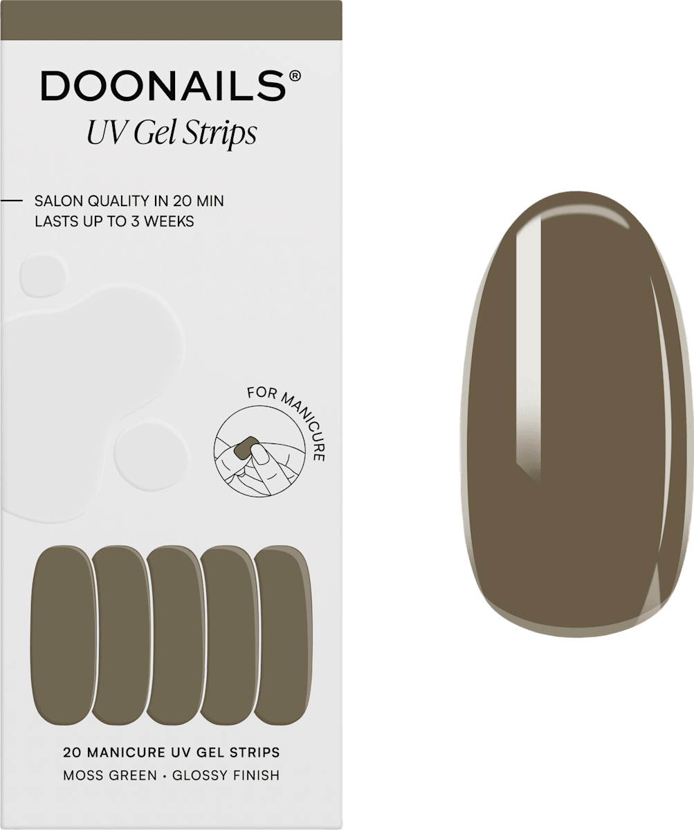 Doonails UV Gel Nagelfolien, Gel Strips Moss Green, 20 St dauerhaft ...
