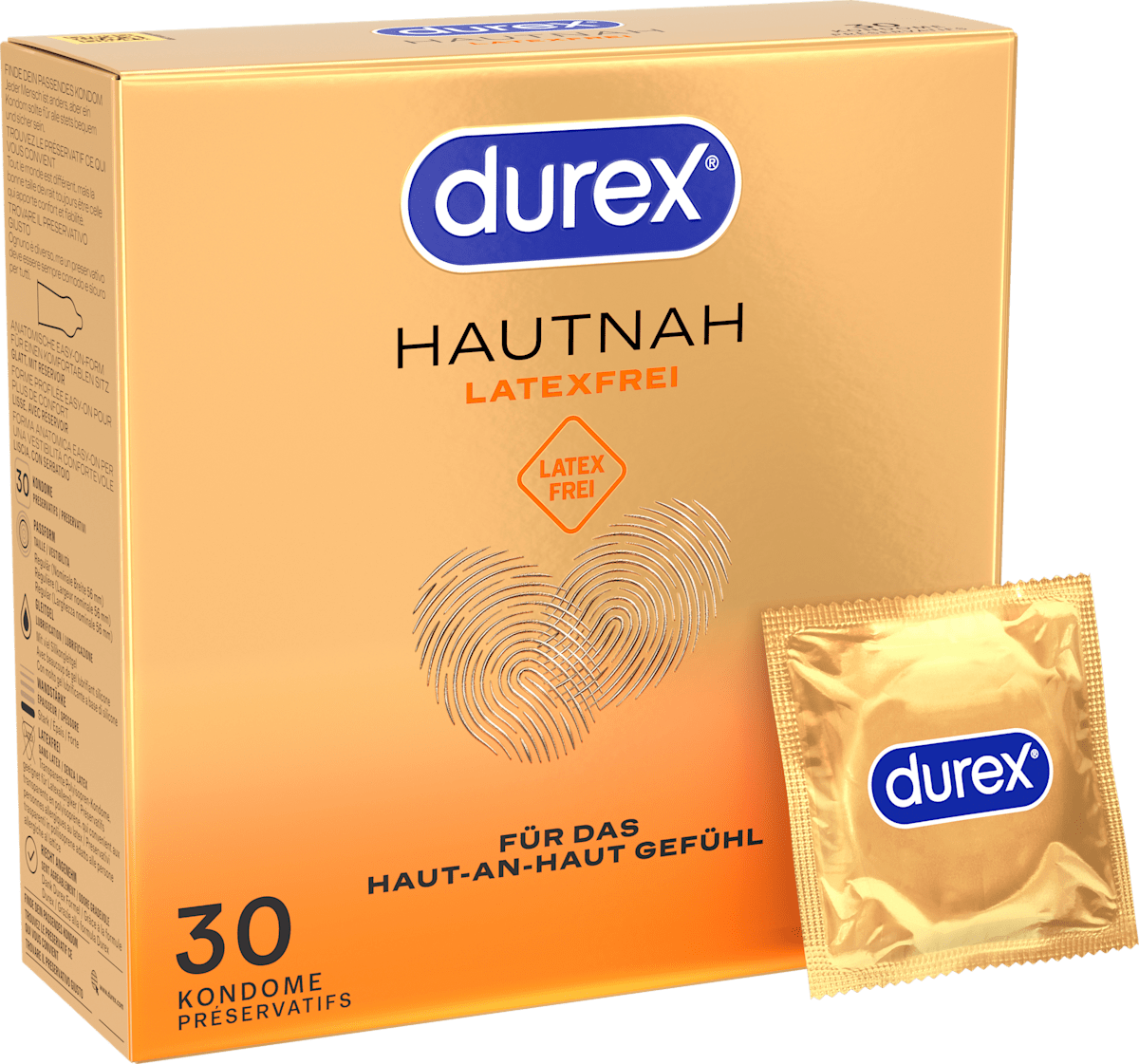Durex Kondome Hautnah, latexfrei, Breite 56mm, 30 St dauerhaft günstig online kaufen | dm.de
