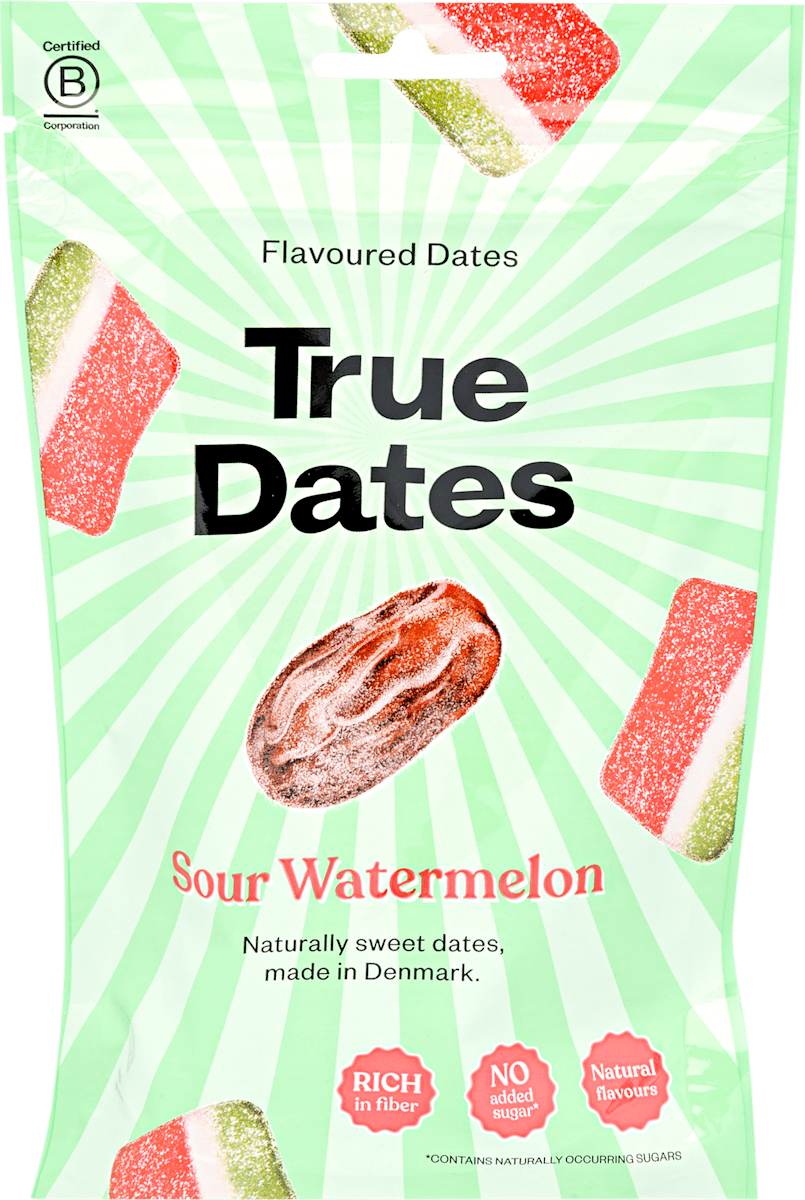 True Dates Ízesített datolya, savanyú görögdinnye ízű, 100 g | dm.hu