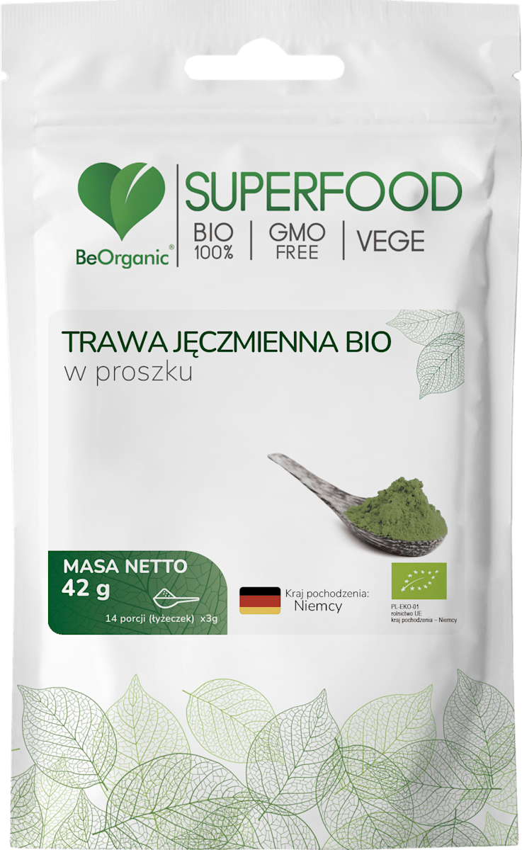BeOrganic Trawa jęczmienna BIO w proszku, 42 g kupuj w zawsze ...