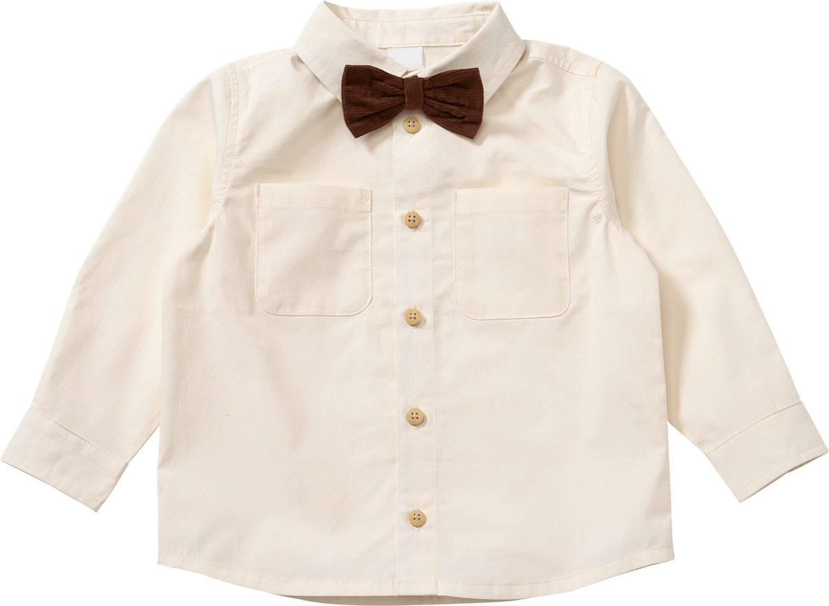 ALANA Set mit Popelin-Hemd & Cord-Fliege, weiß + braun, Gr. 92, 1 St ...